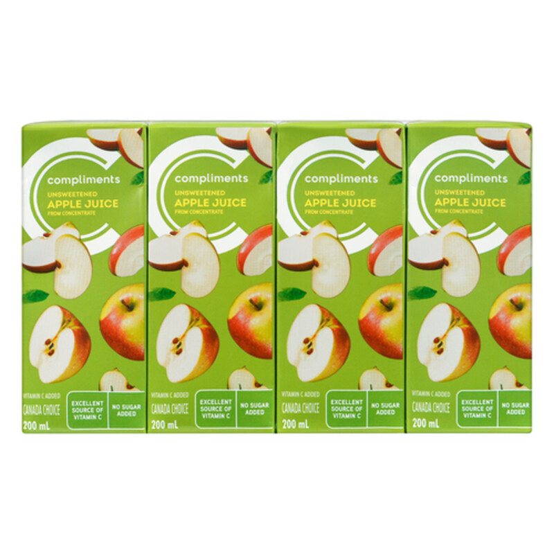 Compliments Apple Juice Unsweetened 8 x 200 ml - Voilà Online Groceries ...