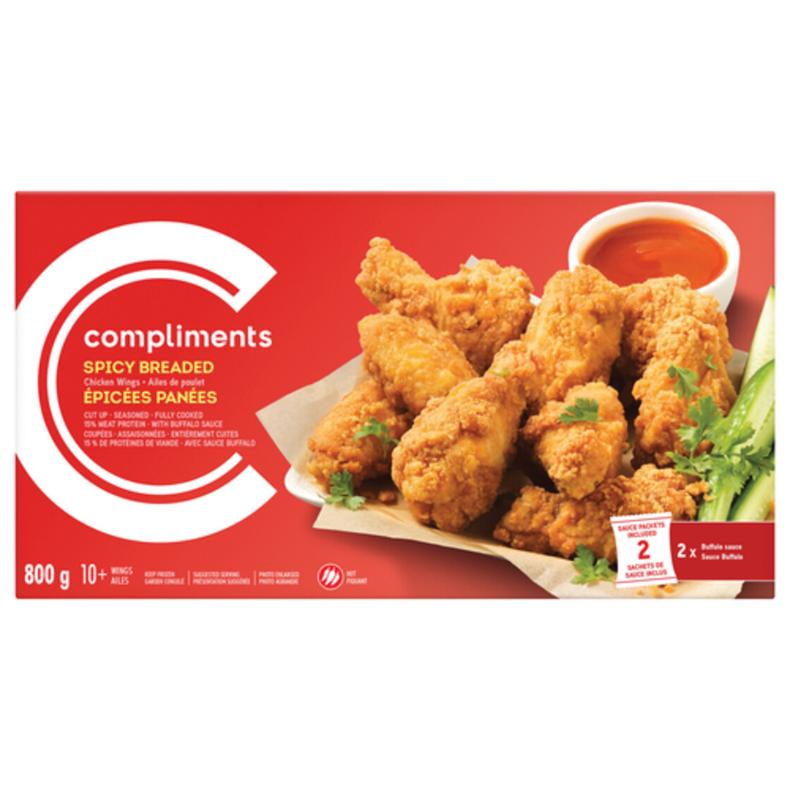 Compliments Frozen Breaded Spicy Chicken Wings 800 g - Voilà Online ...