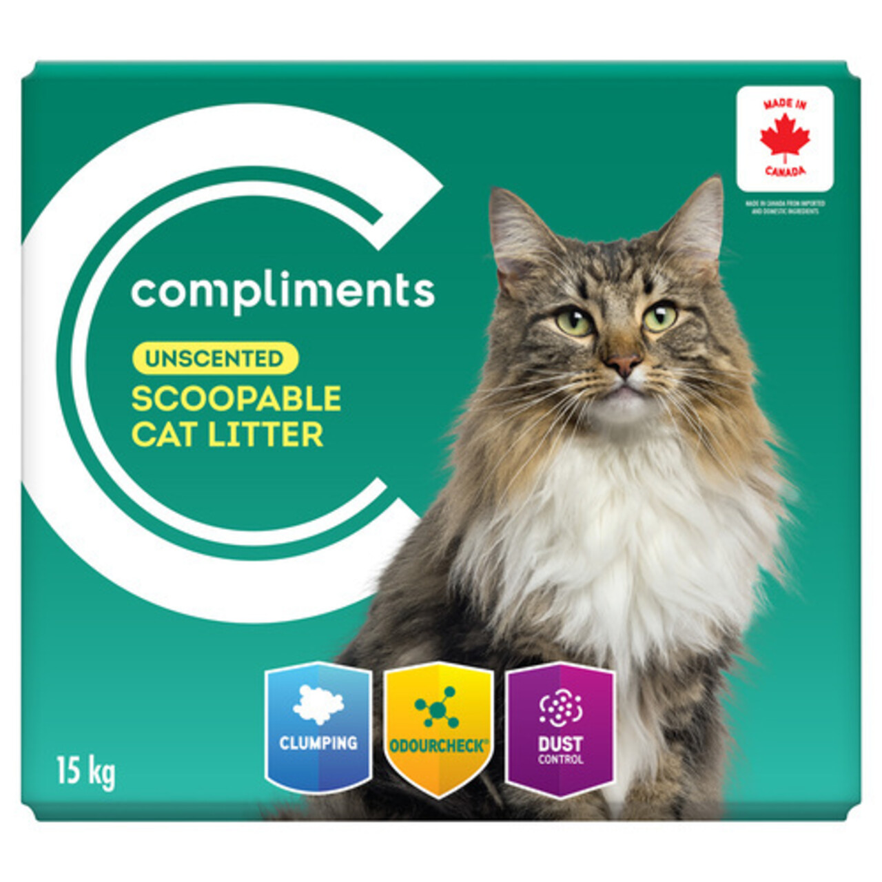 Compliments Cat Litter Scoopable Unscented 15 kg - Voilà Online ...