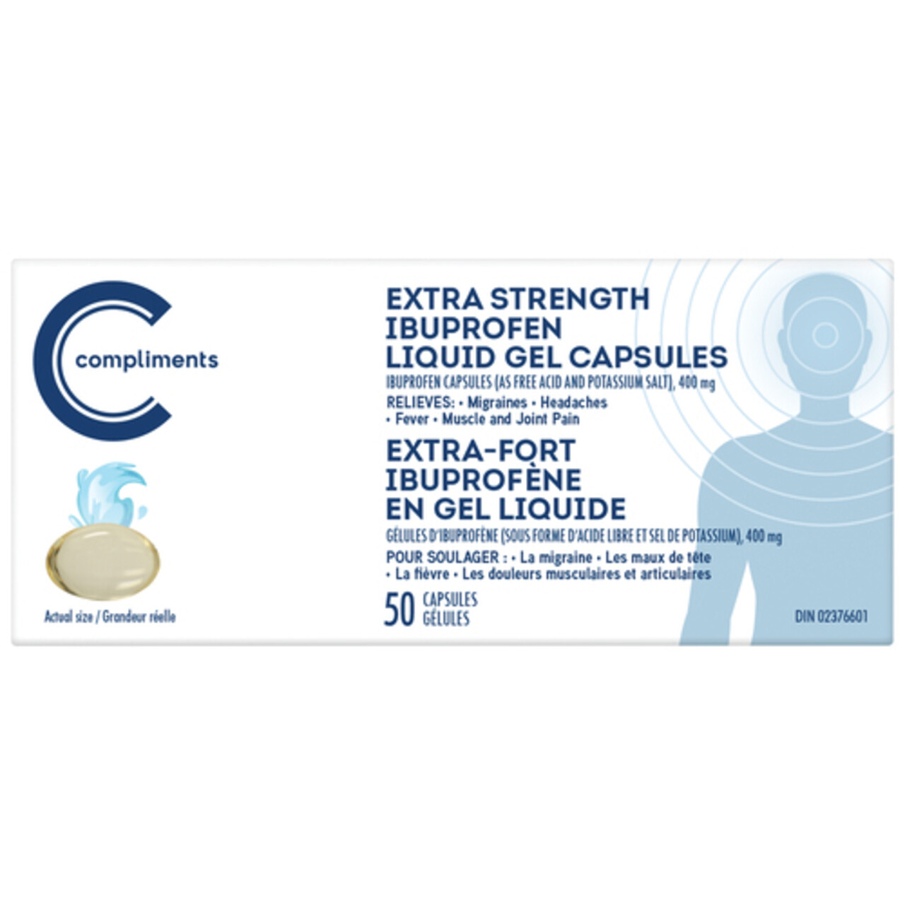 Compliments Ibuprofen 400 mg Liquid Gel Capsules 50 Count - Voilà ...