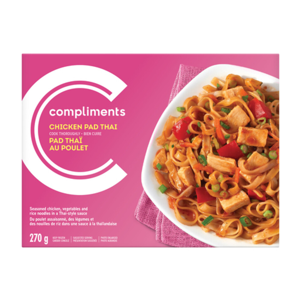 Compliments Chicken Pad Thai Frozen Entree 270 g - Voilà Online ...