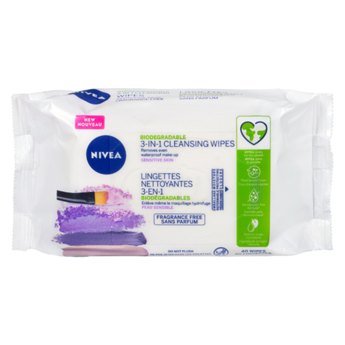 Nivea Biodegradable Sensitive 3 In 1 Cleaning Wipes 40 EA - Voilà ...