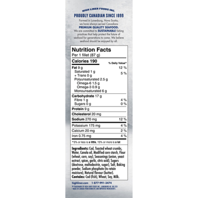 High Liner Frozen Signature Cuts Cod Fillets Crispy Breaded 515 g ...