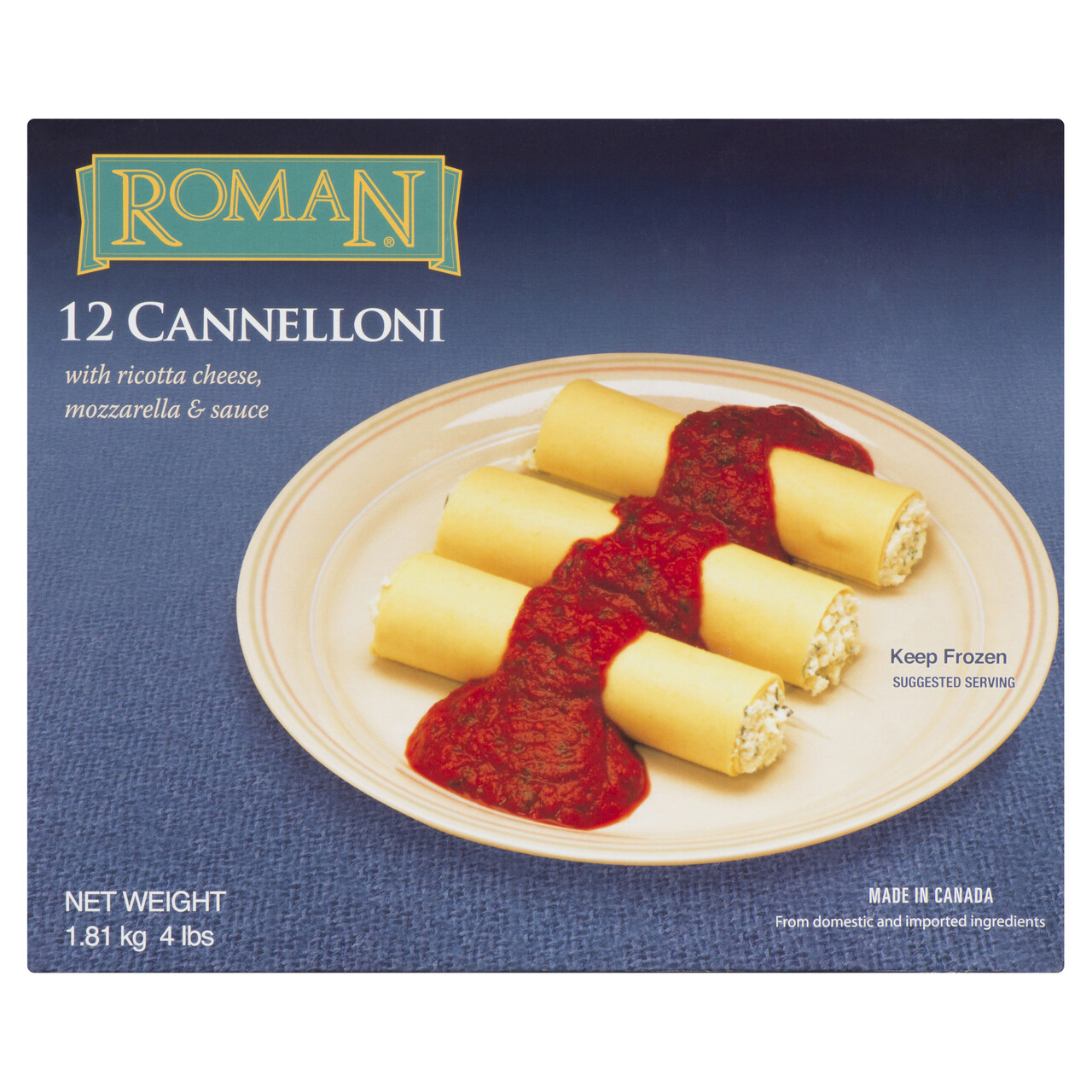 Roman Frozen Cheese Cannelloni 1.181 kg - Voilà Online Groceries & Offers