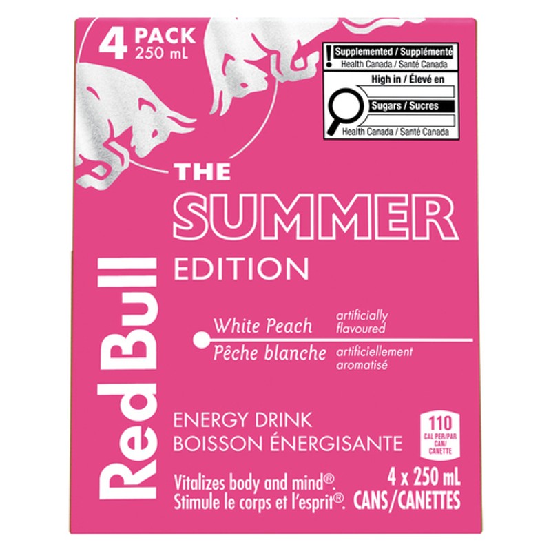 Red Bull The Summer Edition Energy Drink White Peach 4 Cans x 250 ml ...