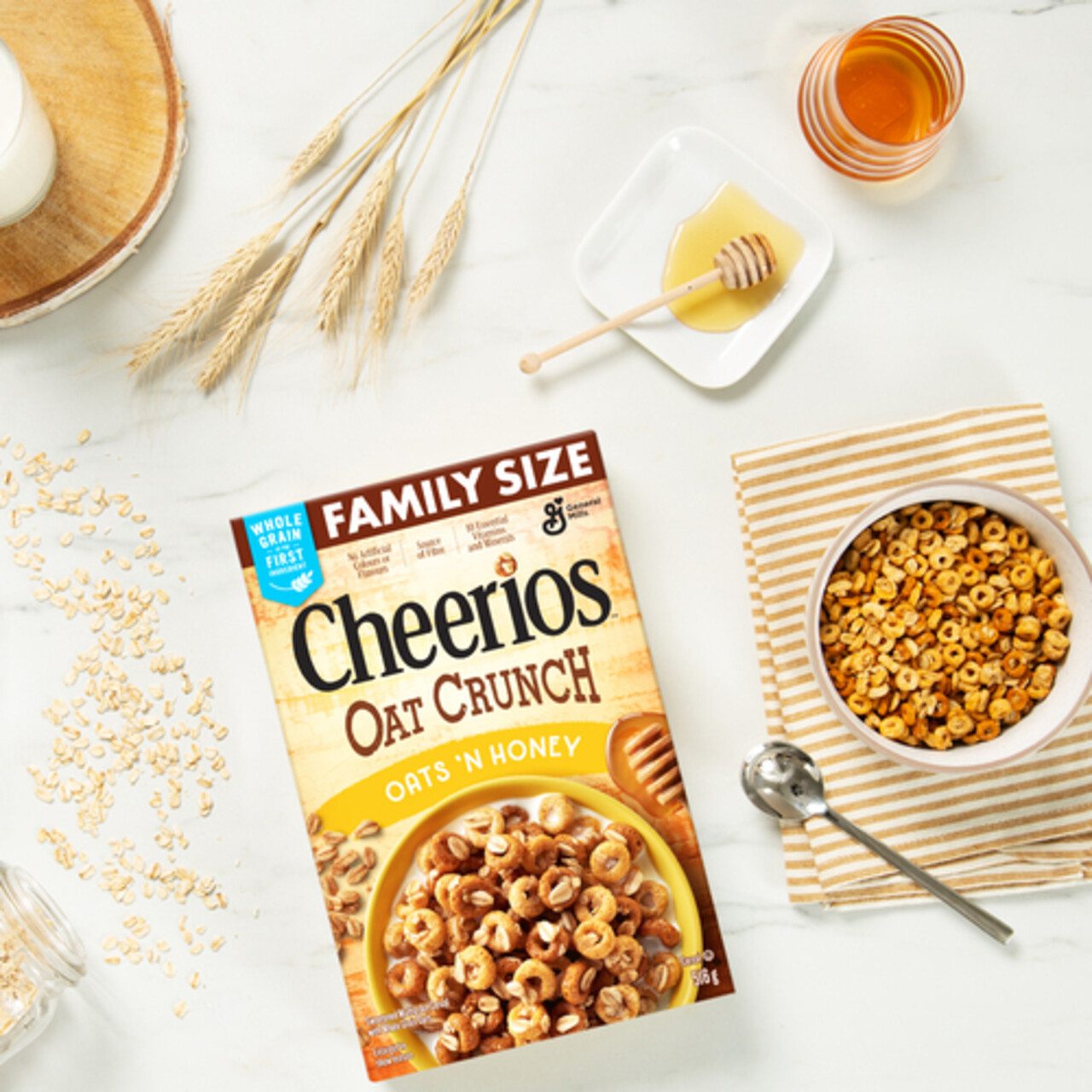 Cheerios Cereal Oat Crunch Oats 'N Honey Family Size 516 g - Voilà ...