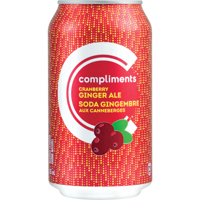 Compliments Ginger Ale Soda Cranberry 12 x 355 ml (cans) - Voilà Online ...