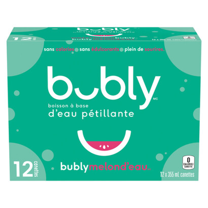 Bubly Sparkling Water Watermelon 12 x 355 ml (cans) - Voilà Online ...