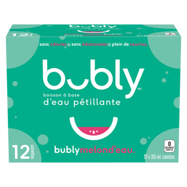 Bubly Sparkling Water Watermelon 12 x 355 ml (cans) - Voilà Online ...