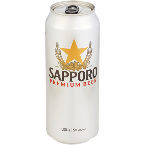 Sapporo Premium Beer 5% Alcohol 500 ml (can) - Voilà Online Groceries ...