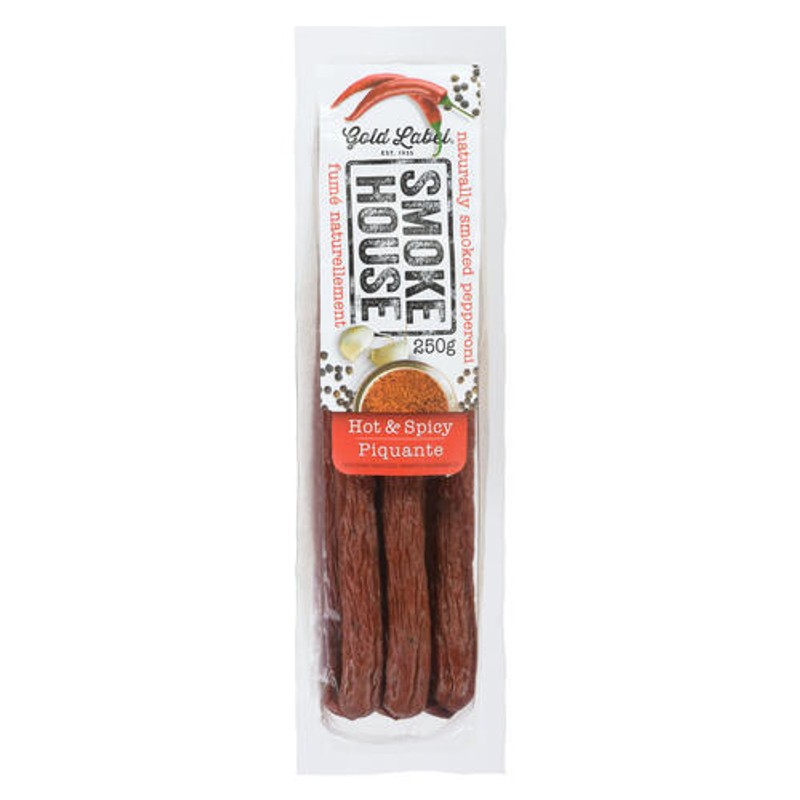 Gold Label Smoke House Naturally Smoked Pepperoni Hot & Spicy 250 g ...