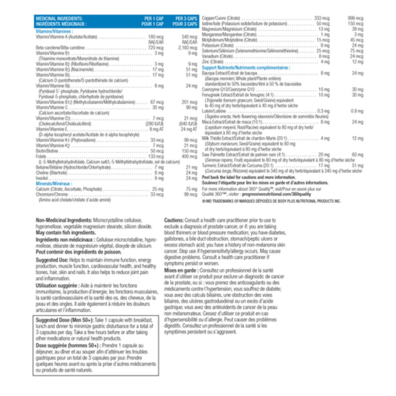 Progressive Multivitamin Men 50 Plus 60 Vegetable Capsules - Voilà ...