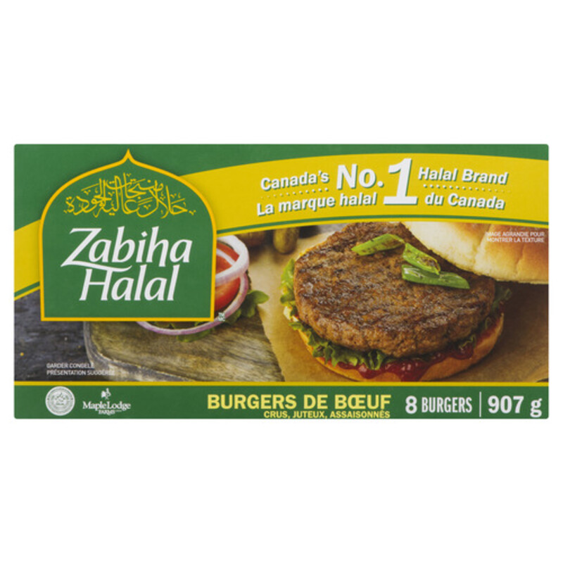 Zabiha Halal Frozen Beef Burgers 907 g - Voilà Online Groceries & Offers