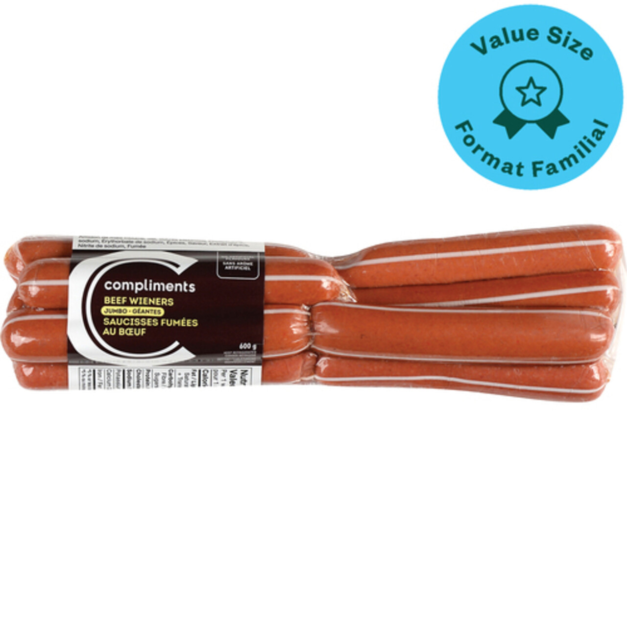 Compliments Wieners Beef Jumbo 600 g - Voilà Online Groceries & Offers