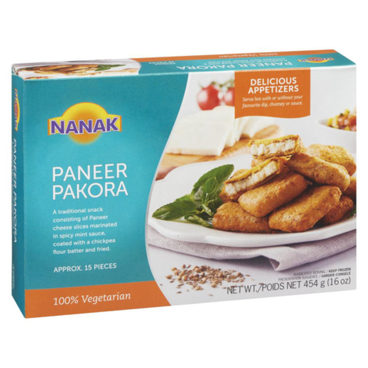 Nanak Frozen Appetizers Pakora Paneer 454 g - Voilà Online Groceries ...