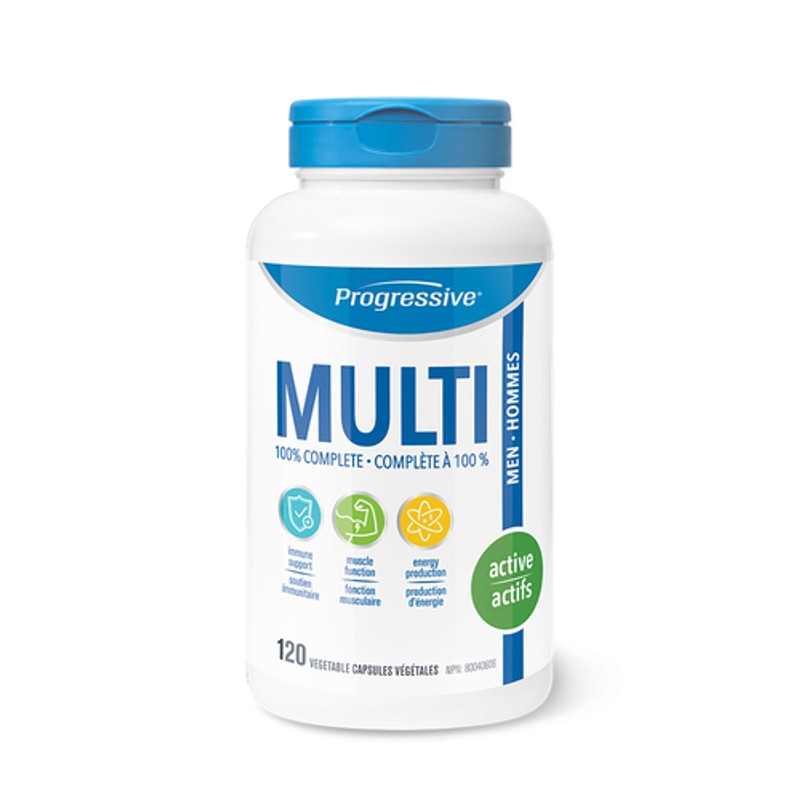 Progressive Active Men Body Plus Multi Vitamin 120 Vegetable Capsules ...