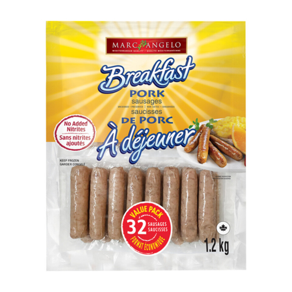 Marcangelo Frozen Breakfast Pork Sausages 1.2 kg - Voilà Online Groceries & Offers