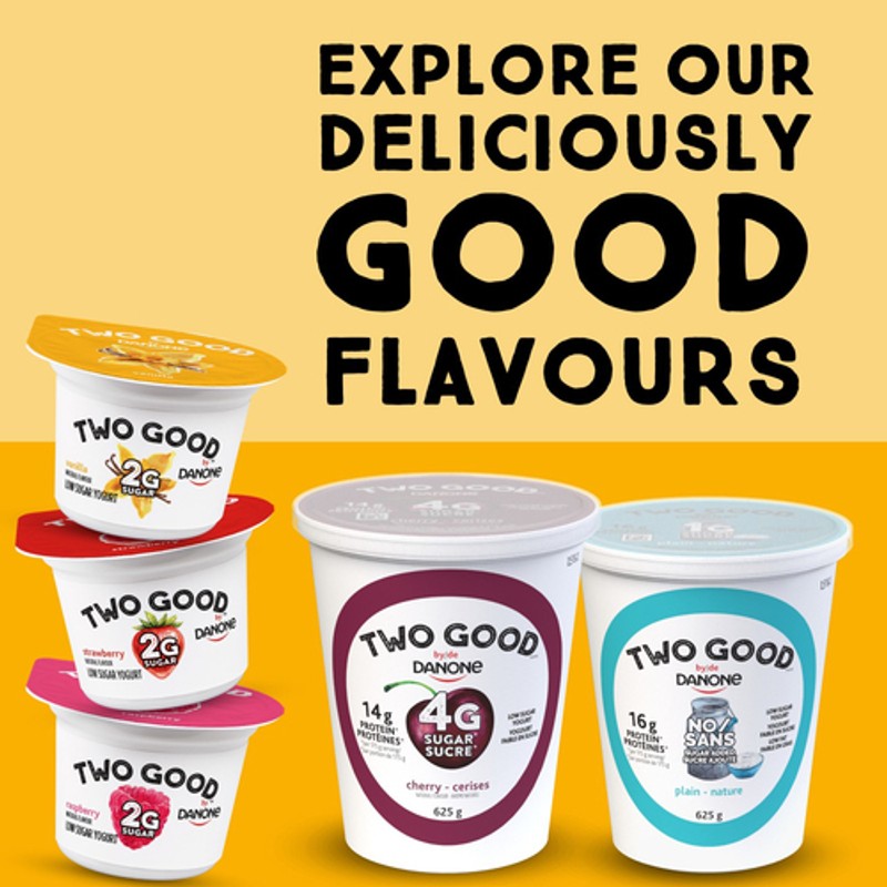 Two Good Low Sugar Yogurt Strawberry 2 g sugar 8 g protein 4 x 95 g ...