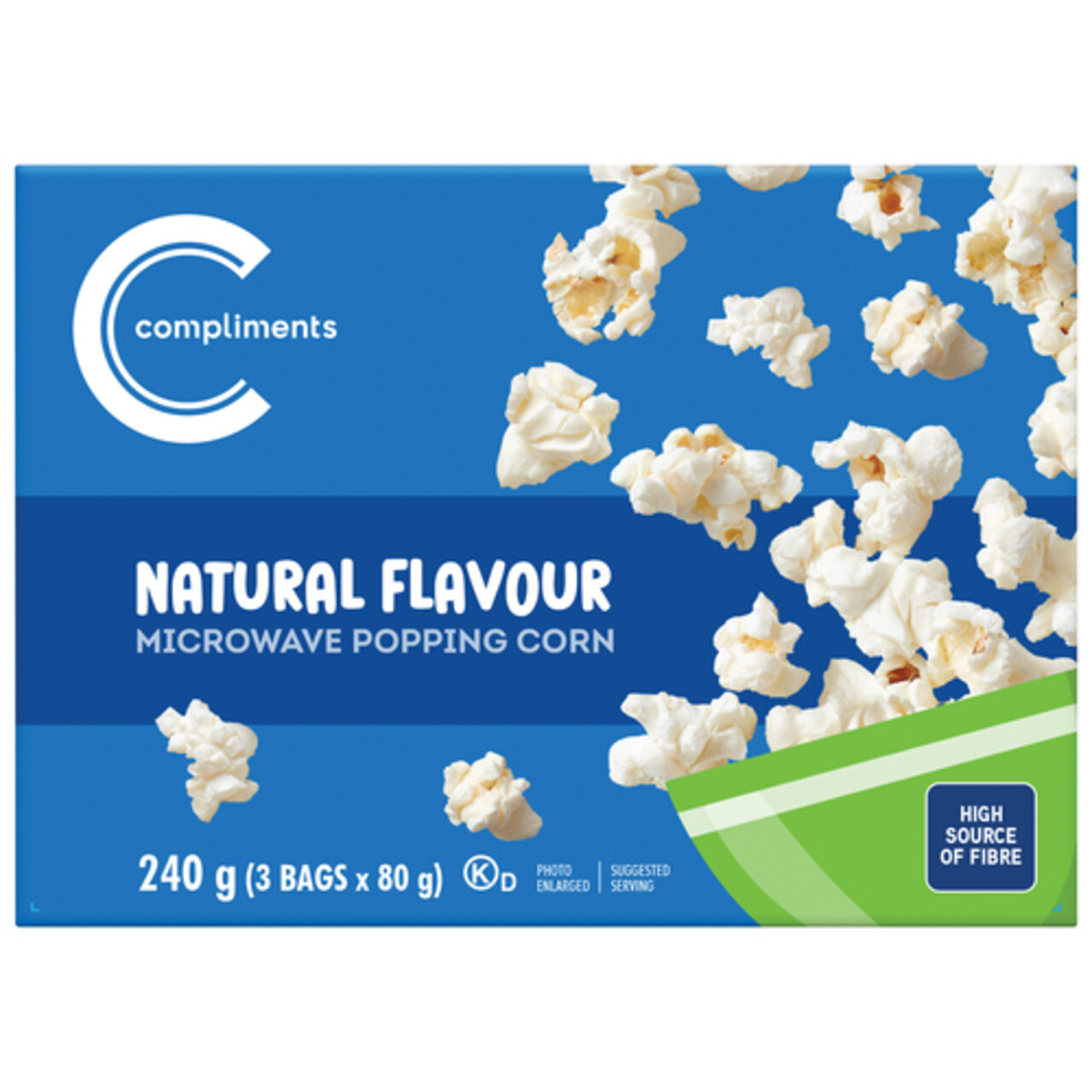 Compliments Microwave Popping Corn Natural Flavour 240 g - Voilà Online ...