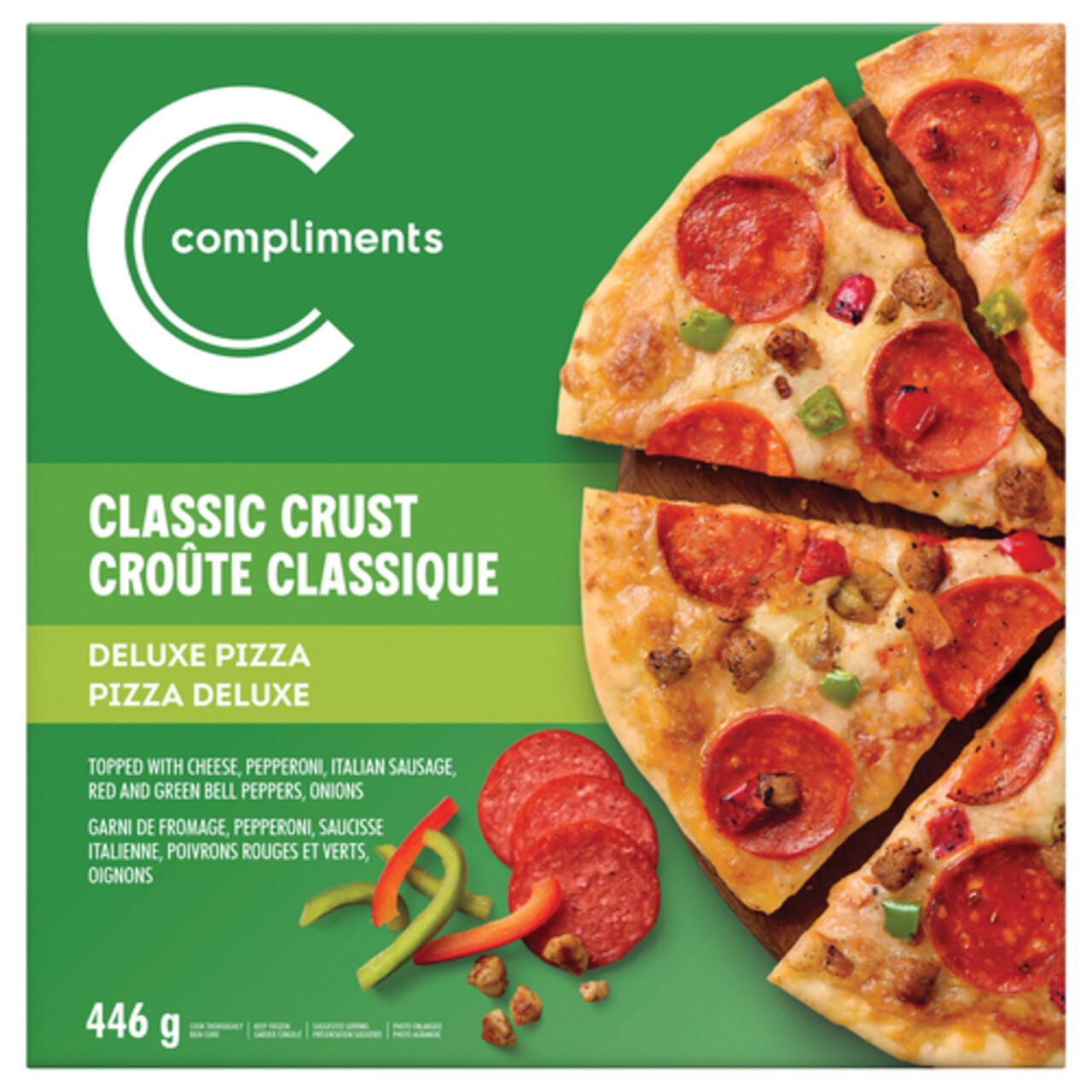 Compliments Frozen Deluxe Pizza Classic 446 g - Voilà Online Groceries ...
