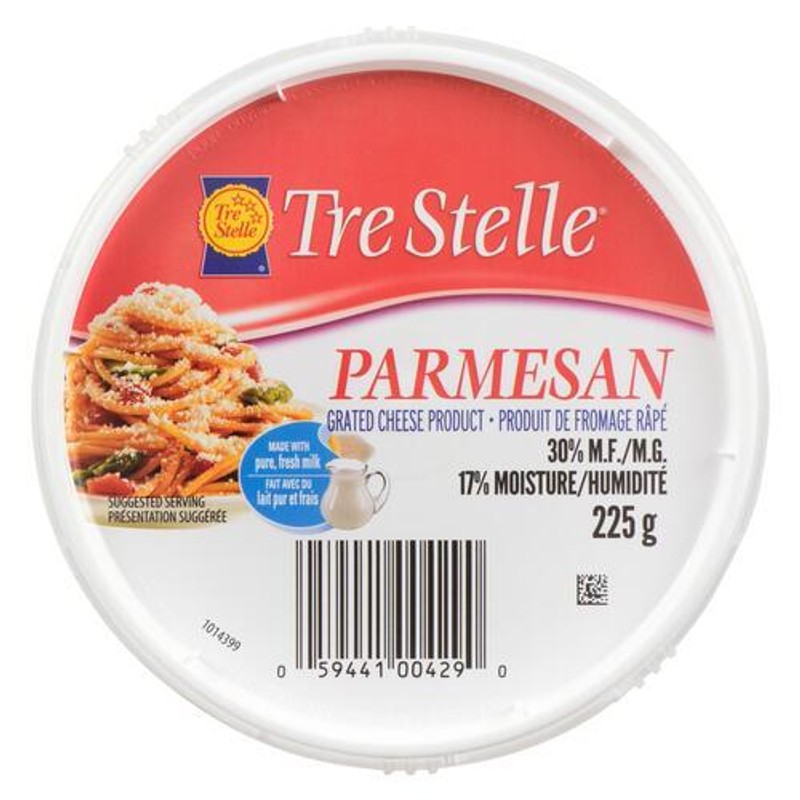 Tre Stelle Cheese Grated Parmesan 225 g - Voilà Online Groceries & Offers