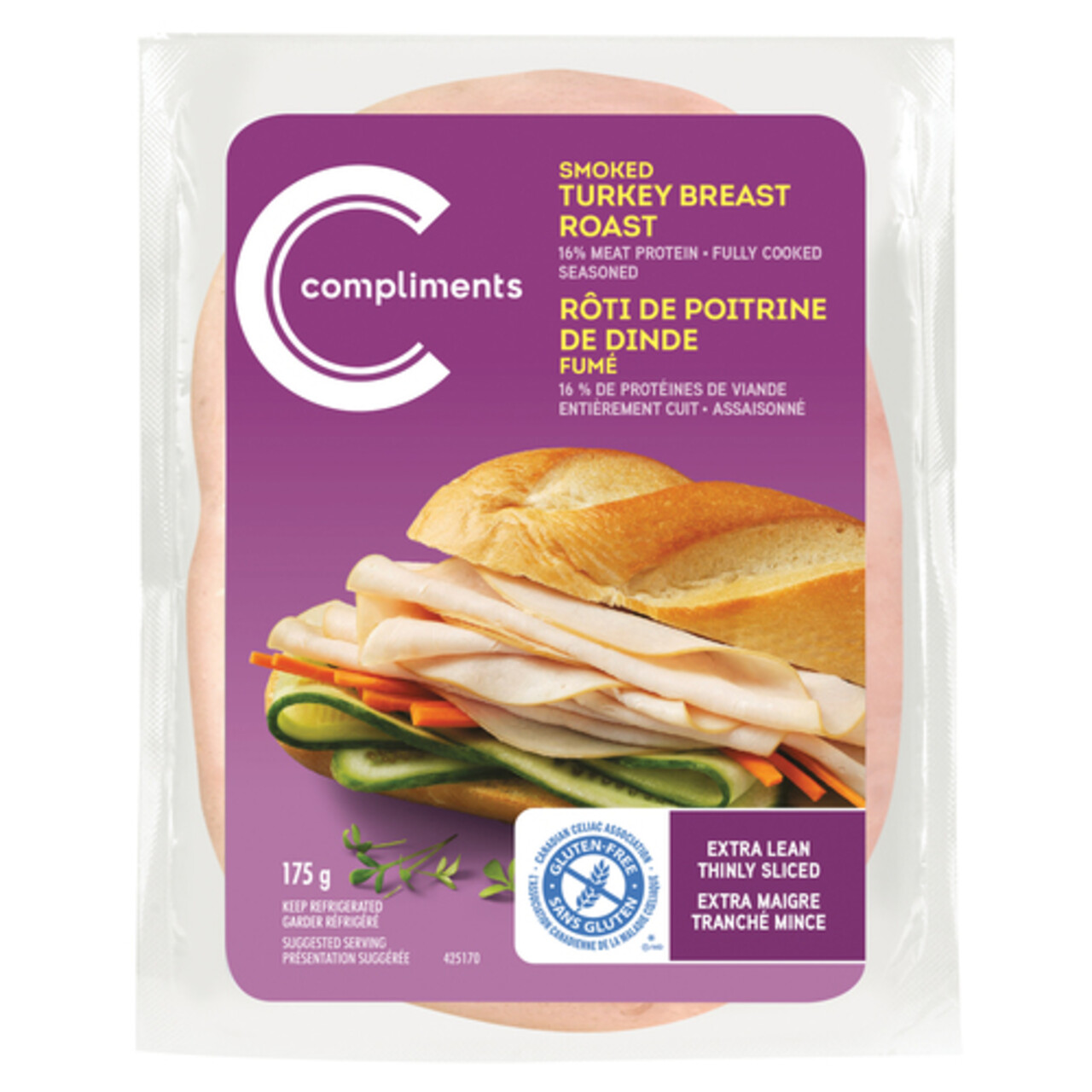 Compliments Extra Lean Smoked Turkey Breast Thinly Sliced Meat 175 g ...