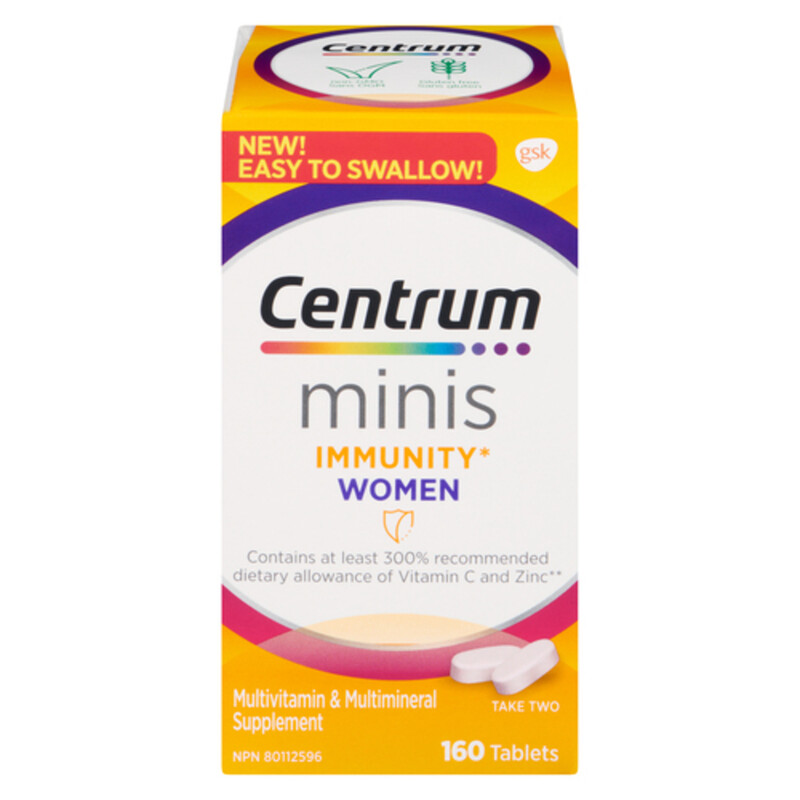 Centrum Minis Multivitamin & Multimineral Supplement Immunity Women 160 ...