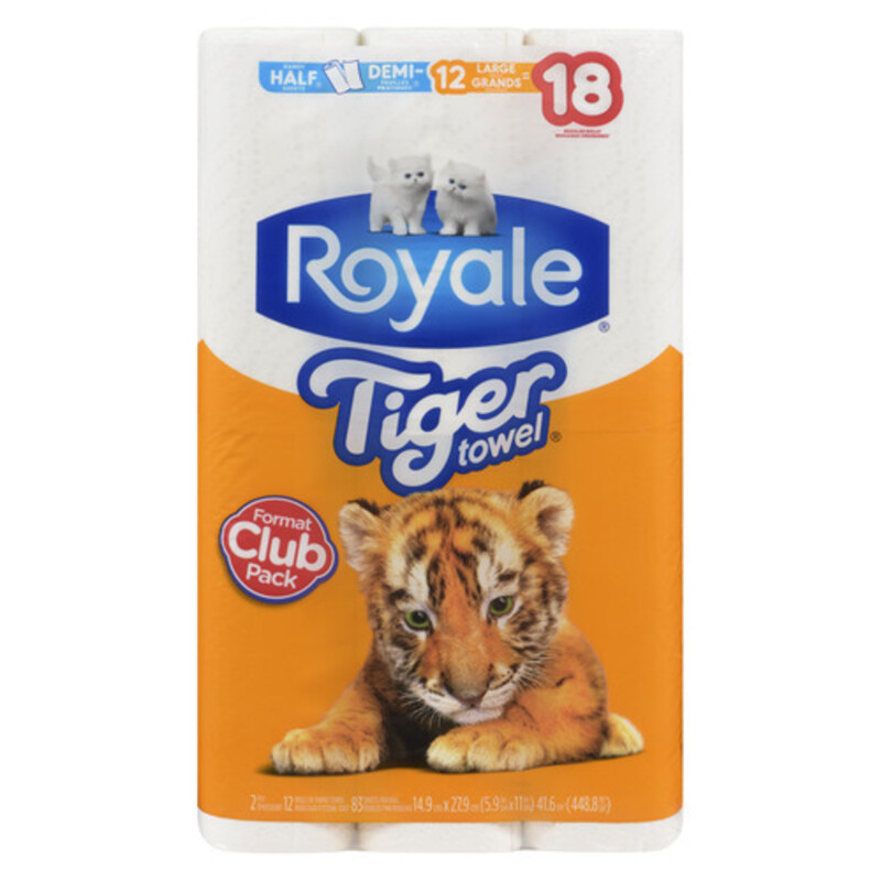 Royale Tiger Paper Towels 12 x 83 Sheets Rolls - Voilà Online Groceries ...