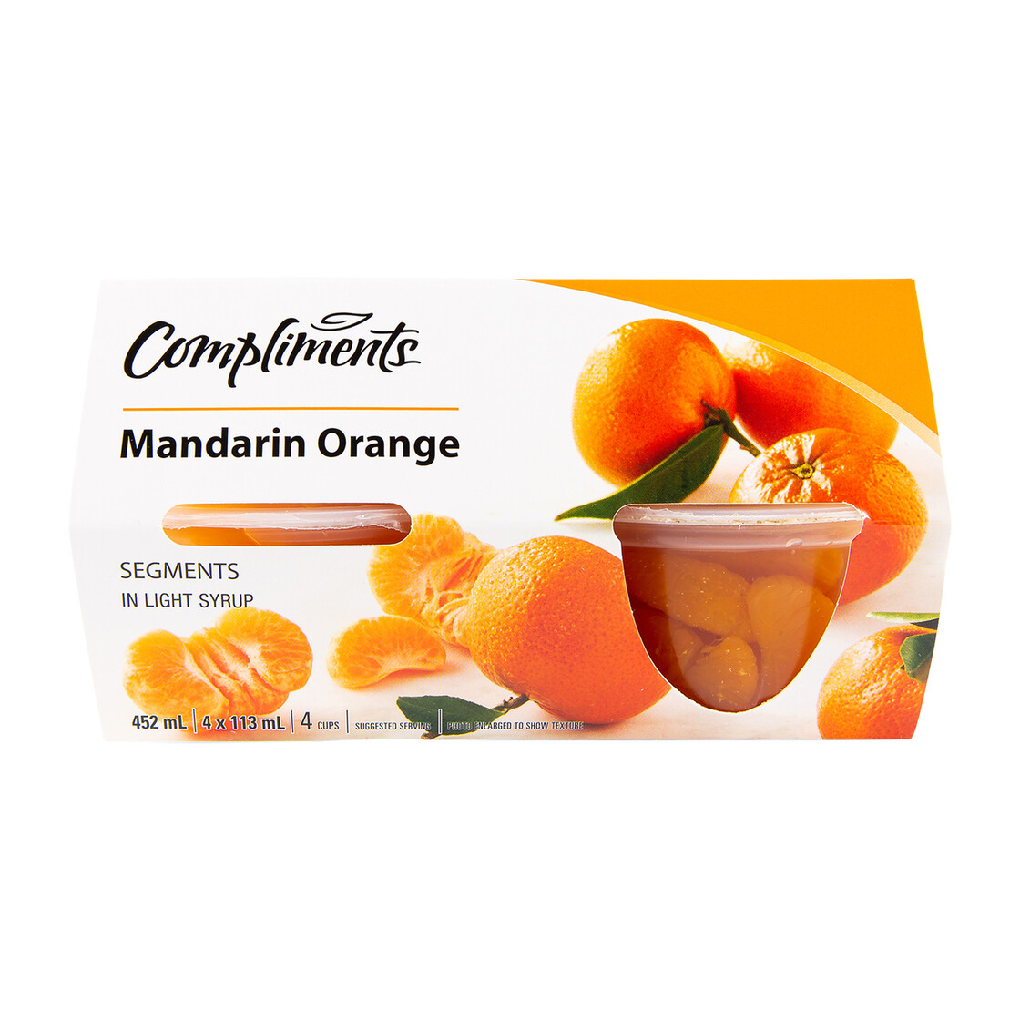 Compliments Mandarin Orange Segments In Light Syrup 4 x 113 ml - Voilà Online Groceries & Offers