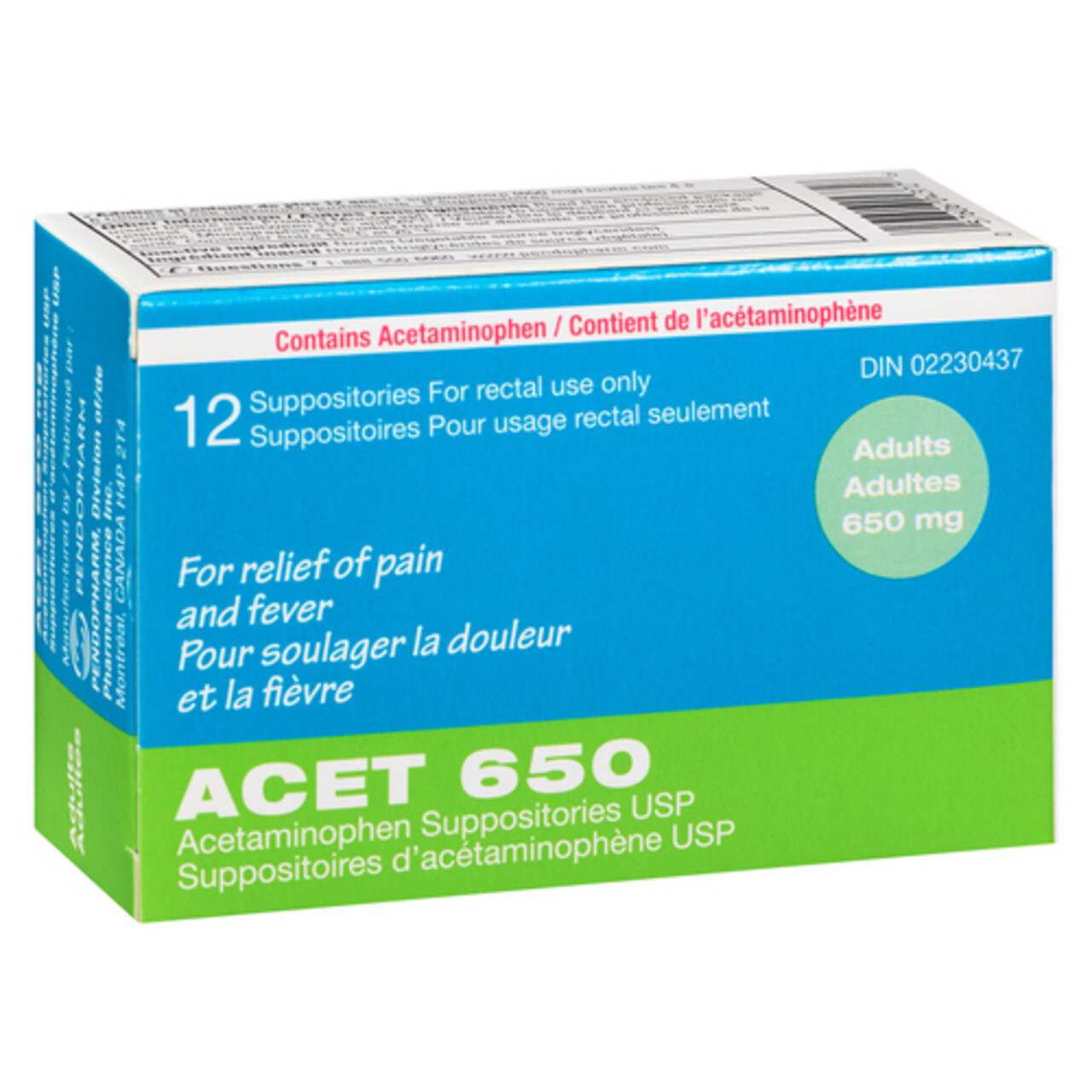 Acet 650 Acetaminophen Suppositories USP 12 EA - Voilà Online Groceries ...