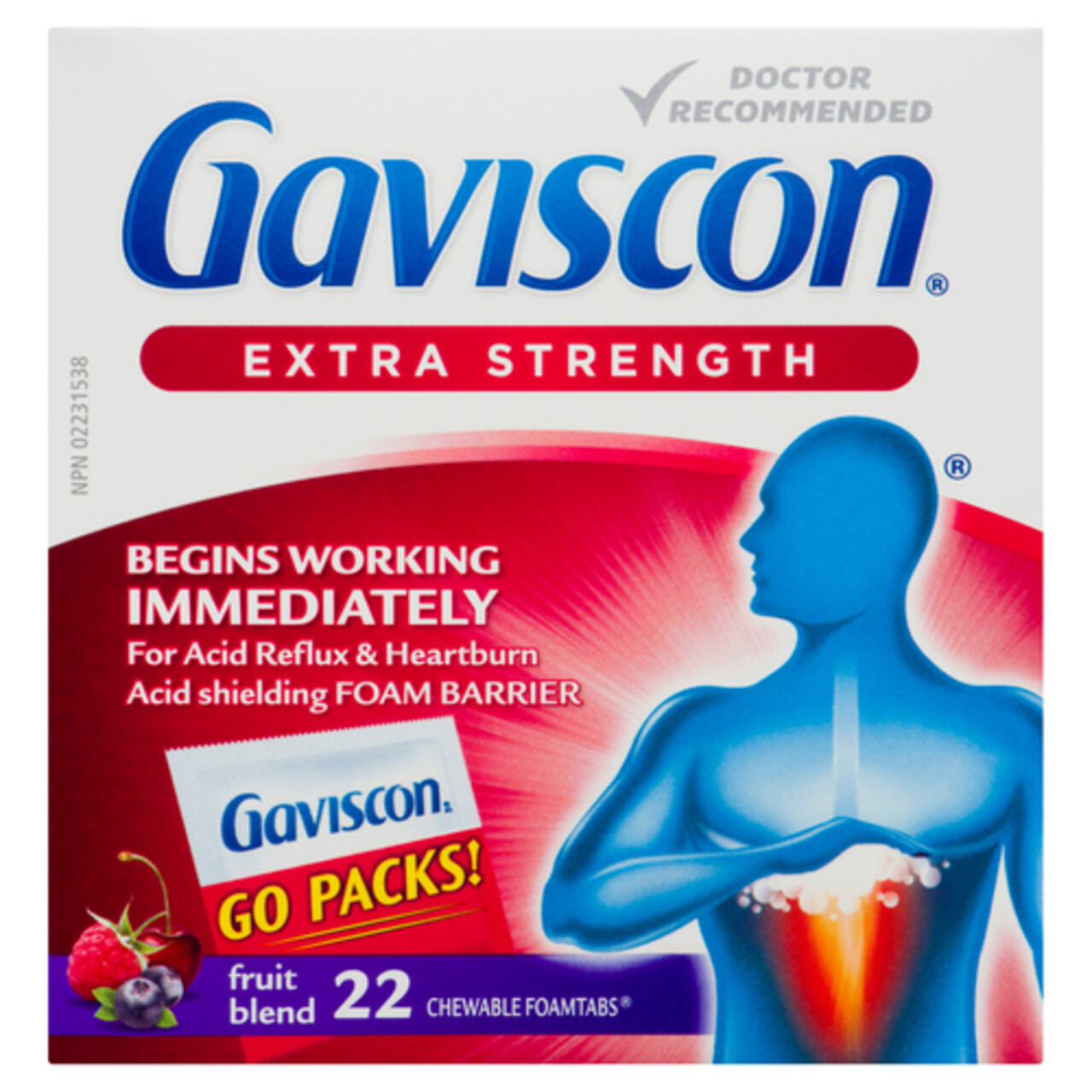 Gaviscon Extra Strength Acid Control Fruit Tablets 22 Tablets - Voilà ...