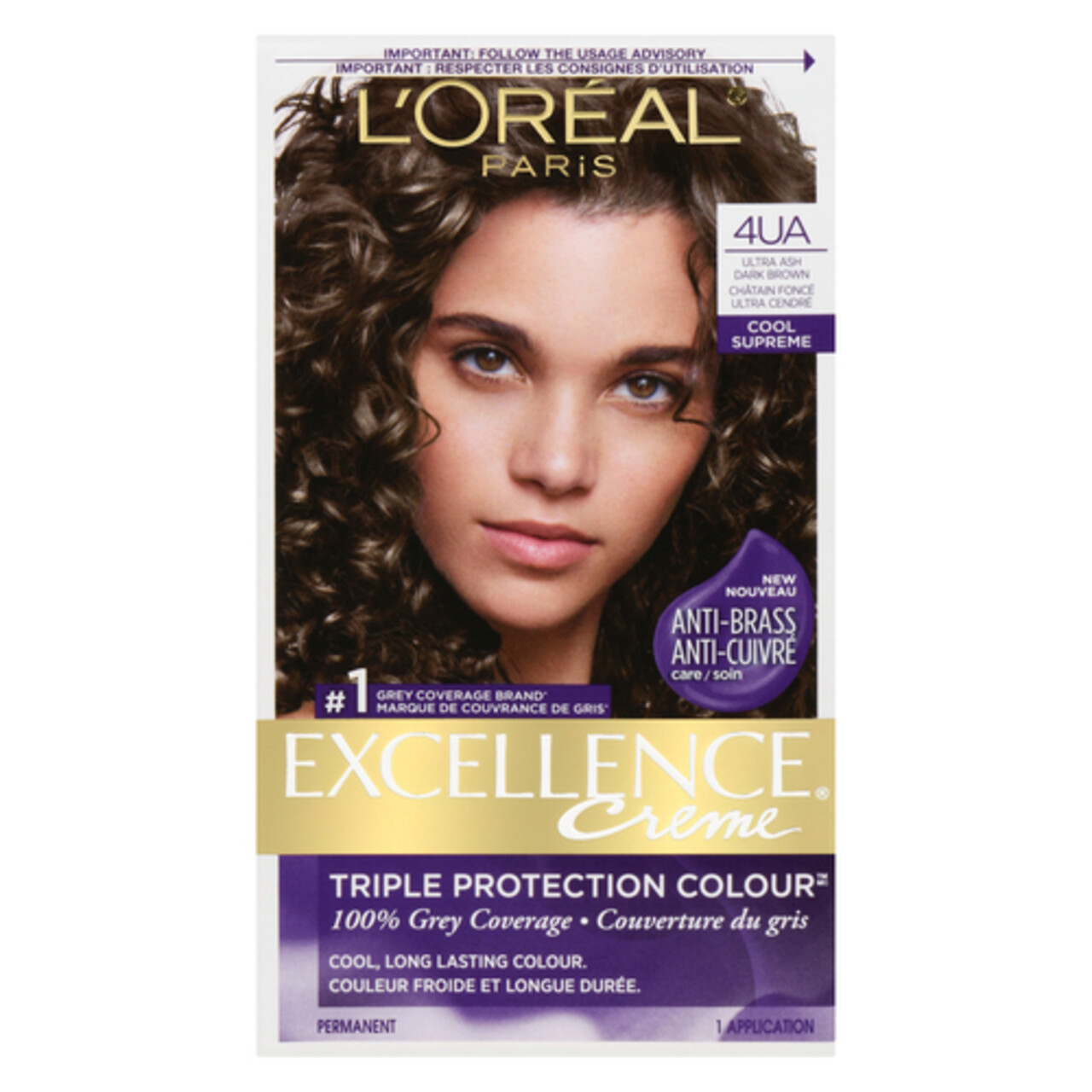 L'Oreal Hair Colour Excellence Creme 4UA Ultra Ash Dark Brown 1 Box ...