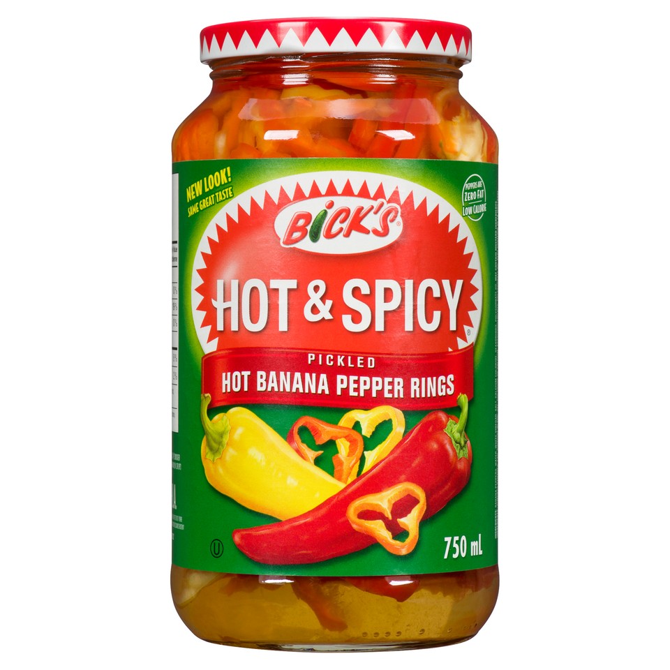 Bick's Zero Fat Pickled Hot Banana Pepper Rings Hot & Spicy 750 ml ...