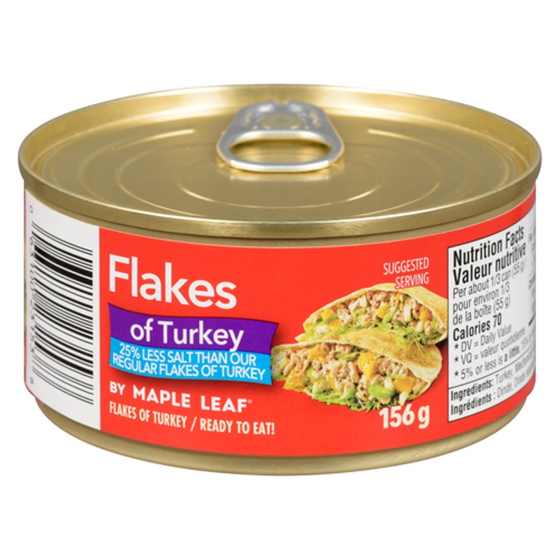 Maple Leaf Canned Flakes Of Turkey Less Salt 156 g - Voilà Online ...