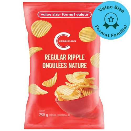 Compliments Potato Chips Ripple Regular 750 g - Voilà Online Groceries ...