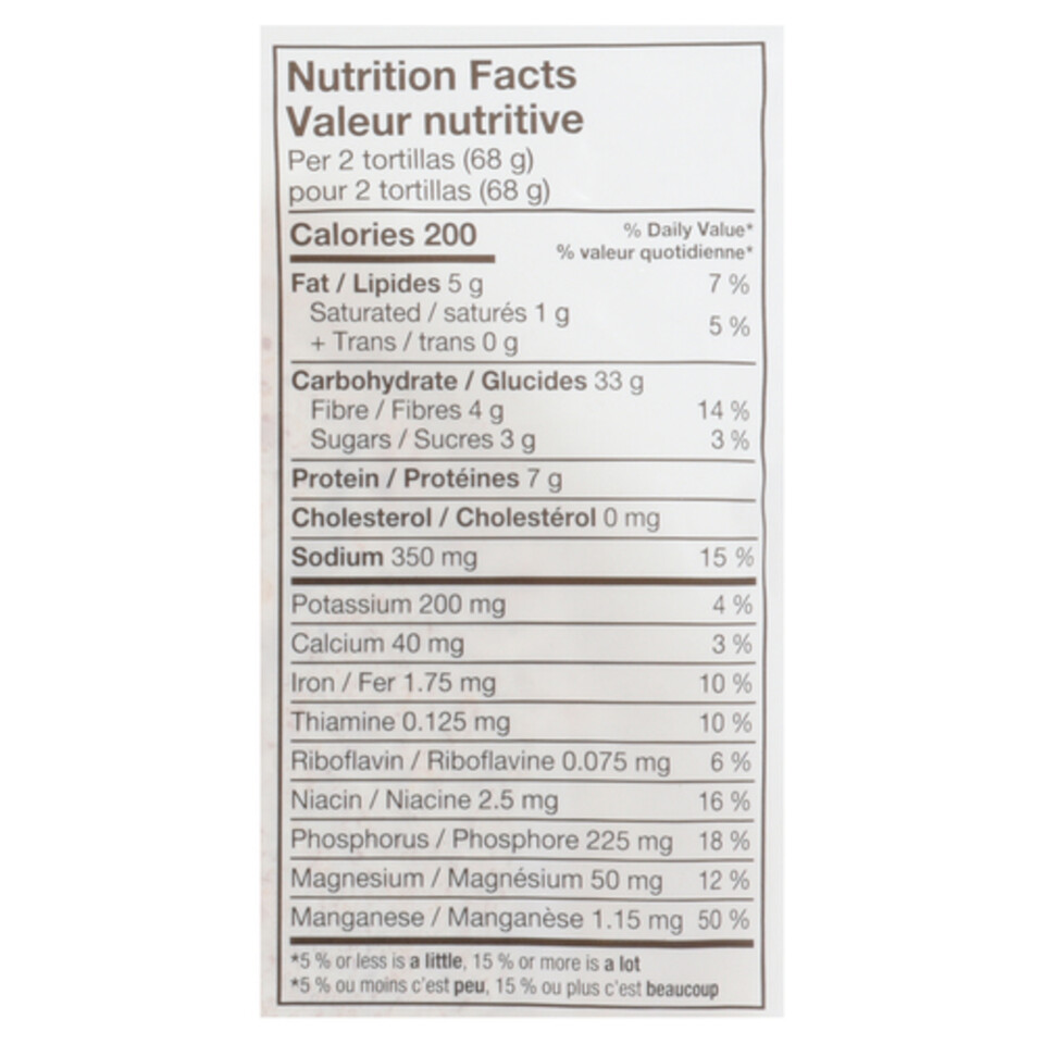 Compliments Tortillas Whole Grain Wheat Flour 7-Inch 340 g - Voilà ...