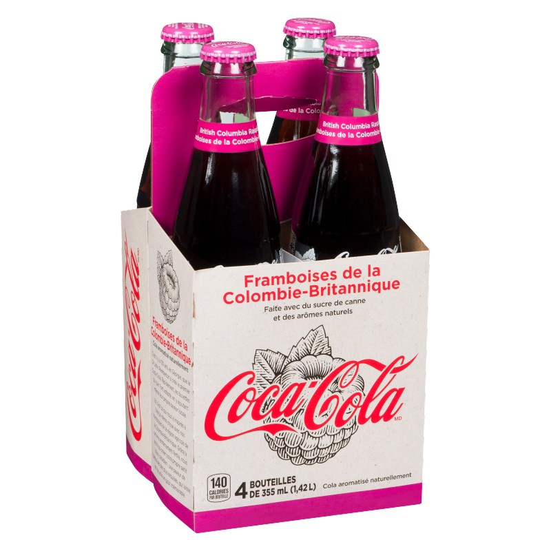 Coca-Cola Soft Drink British Columbia Raspberry 4 x 355 ml (bottles ...