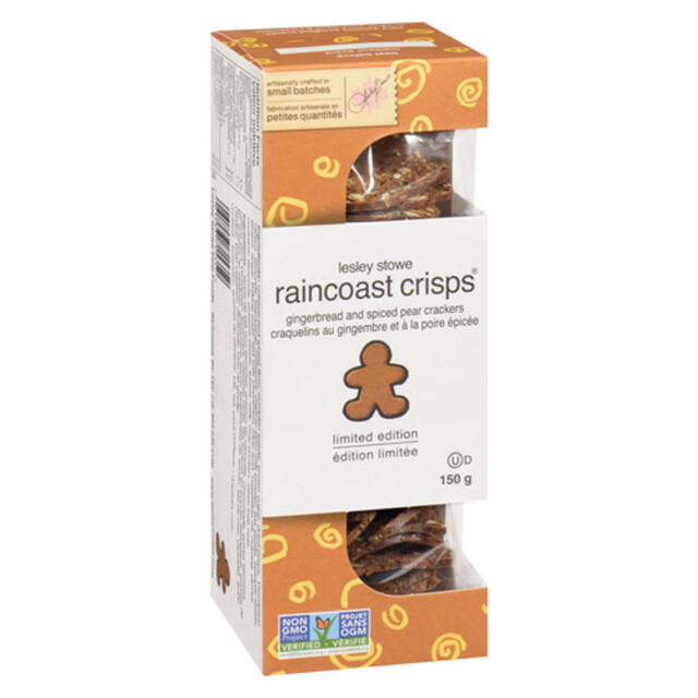 Lesley Stowe Raincoast Crisps Crackers Gingerbread Spiced Pear 150 g ...