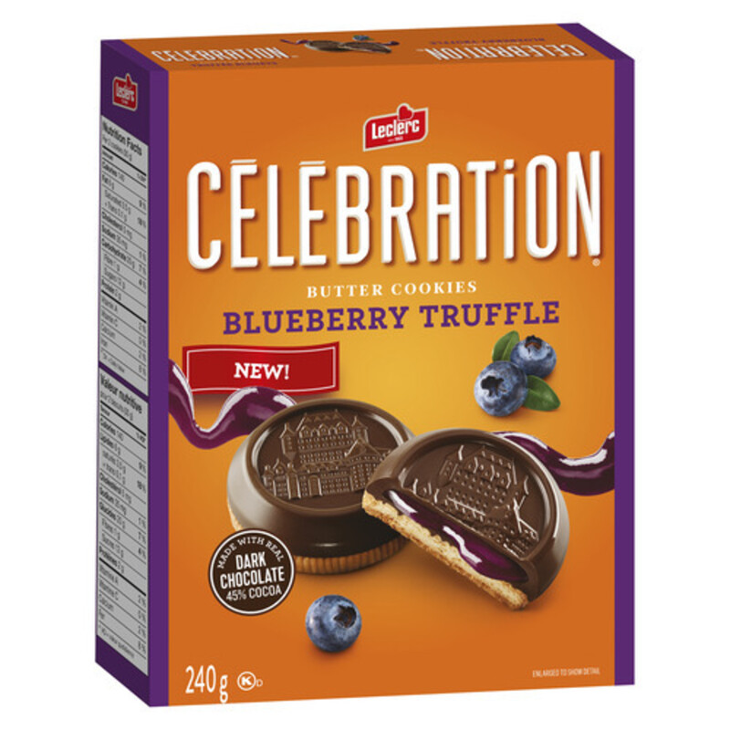 Leclerc Celebration Cookies Dark Chocolate Blueberry Truffle 240 g ...
