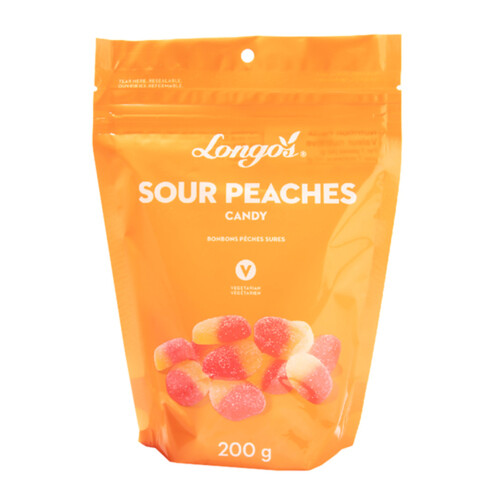 Longo's Candy Sour Peaches 200 g - Voilà Online Groceries & Offers