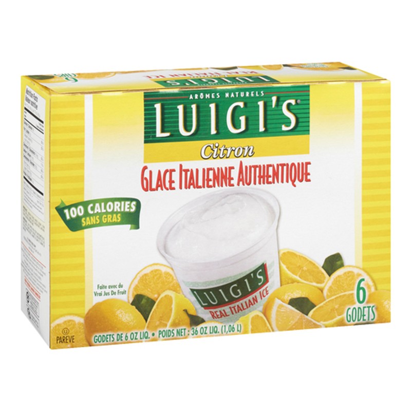 Luigi's Real Italian Ice Lemon 6 x 176 ml - Voilà Online Groceries & Offers