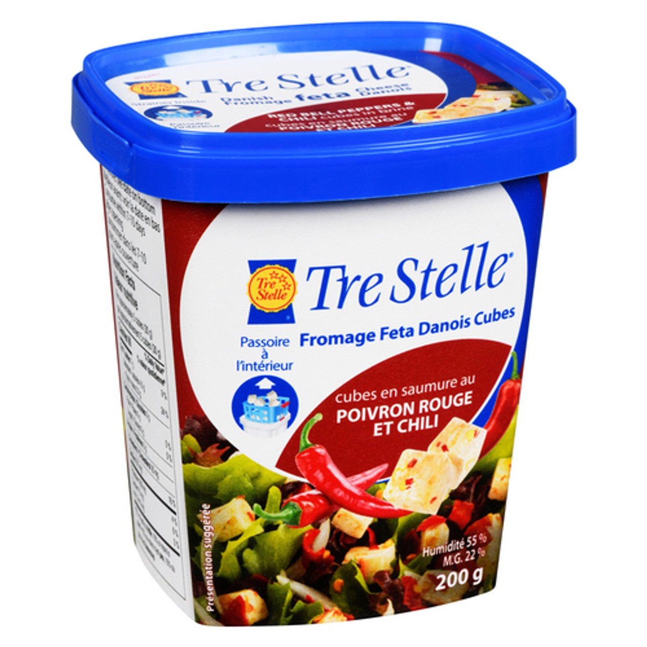 Tre Stelle Danish Feta Cheese Cubes Red Bell Peppers & Chili 200 g ...