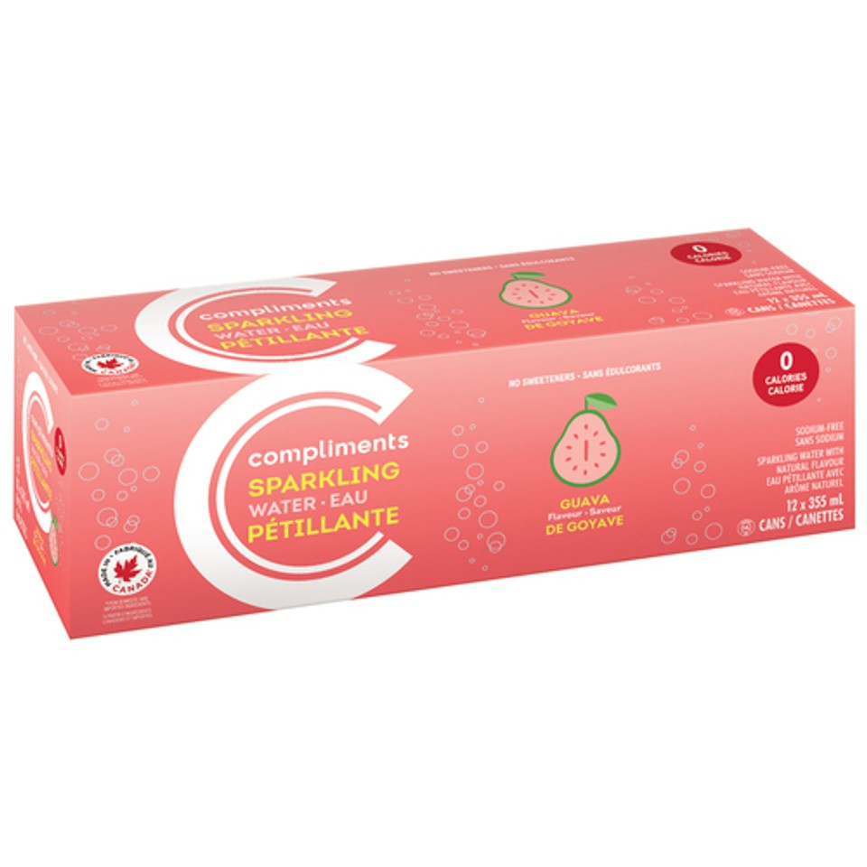 Compliments Sparkling Water Guava 12 x 355 ml (cans) - Voilà Online ...