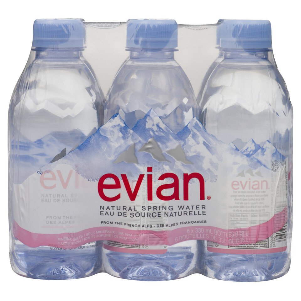 Evian Natural Spring Water 6 x 330 ml (bottles) - Voilà Online ...