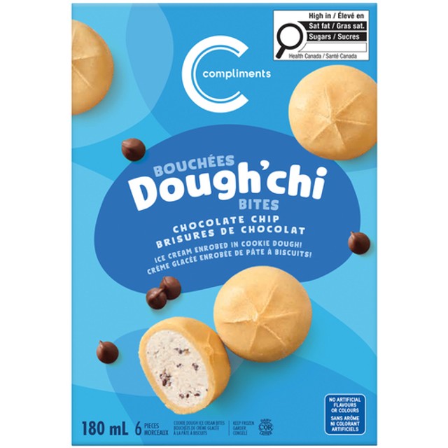 Compliments Dough'chi Ice Cream Bites Chocolate Chip 6 x 30 ml - Voilà ...