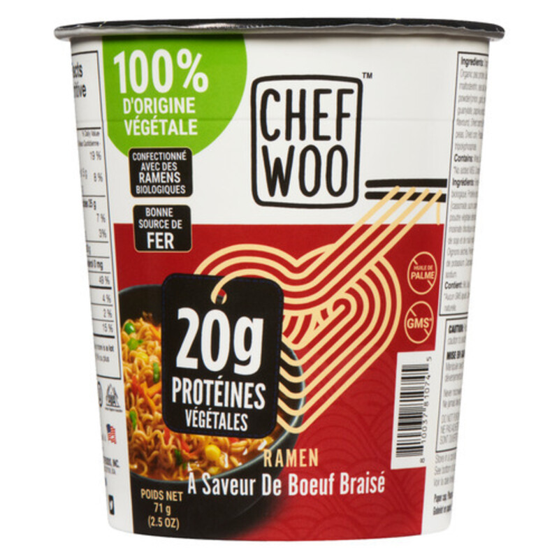 Chef Woo Braised Beef Noodle Cup 71 g - Voilà Online Groceries & Offers