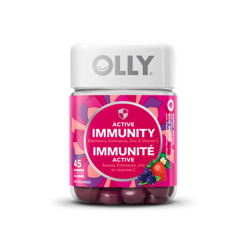 OLLY Gummy Supplement Active Immunity + Elderberry Berry Brave 45 EA ...