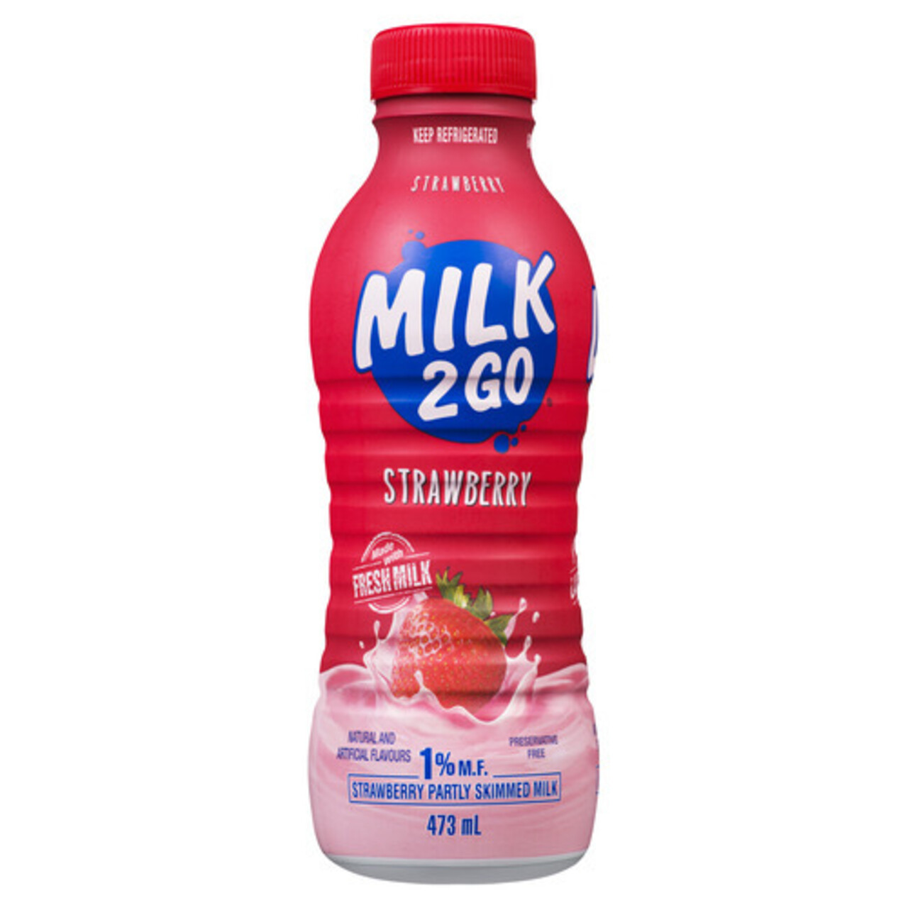 Milk 2 Go 1% Milk Strawberry 473 ml (bottle) - Voilà Online Groceries & Offers