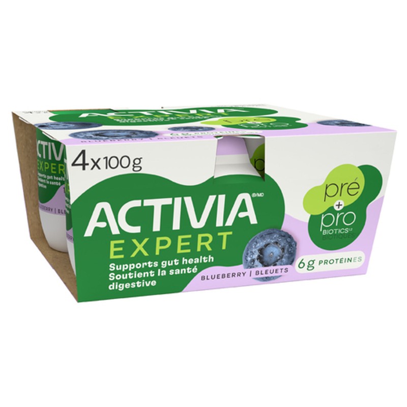 Activia Expert Yogurt Pre & Probiotics Blueberry 4 x 100 g - Voilà ...