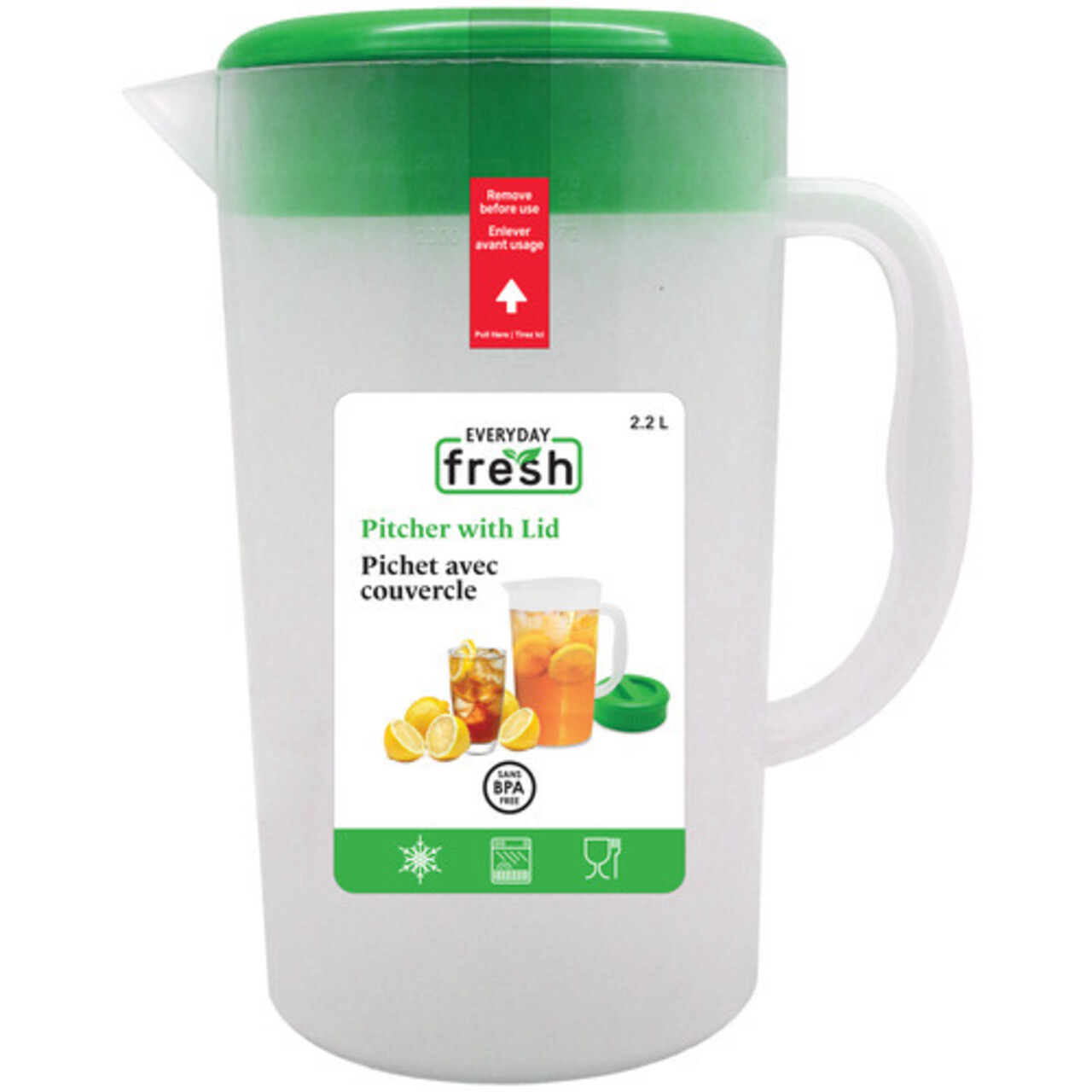 Everyday Fresh Pitcher With Lid 2.2 L 1 Count - Voilà Online Groceries ...